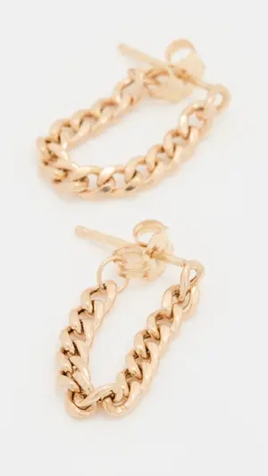 Zoe Chicco 14k Small Curb Chain Huggie Earrings