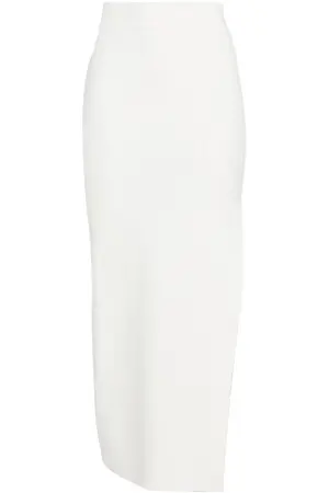 Herve Leger Splitfront Ribbedknit Midi Skirt