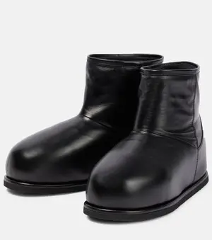 Amina Muaddi Heidi Leather Ankle Boots