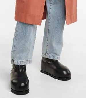 Amina Muaddi Heidi Leather Ankle Boots