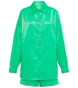 THE FRANKIE SHOP Perla Shirt Jacket And Shorts Set - Green