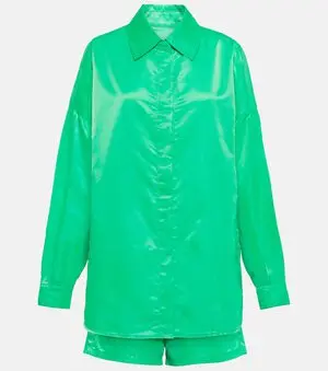 THE FRANKIE SHOP Perla Shirt Jacket And Shorts Set - Green