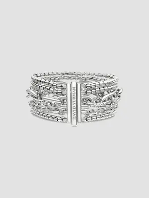 David Yurman Multi Row Chain Bracelet In Sterling 29mm - Silver