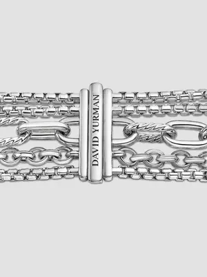 David Yurman Multi Row Chain Bracelet In Sterling 29mm - Silver