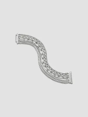 David Yurman Multi Row Chain Bracelet In Sterling 29mm - Silver