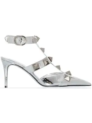 Valentino Garavani Silver Tone Pumps