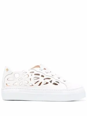 Agl Laser-cut Leather Sneakers