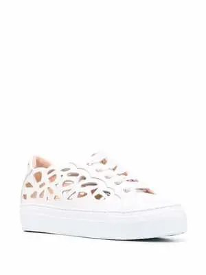 Agl Laser-cut Leather Sneakers