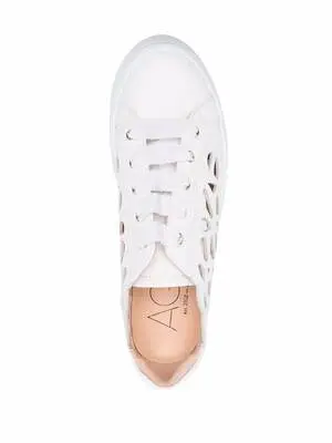 Agl Laser-cut Leather Sneakers