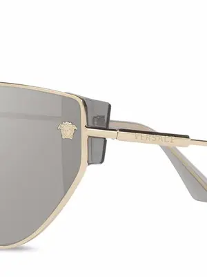 Versace Ve2239 Shield Sunglasses - Gold