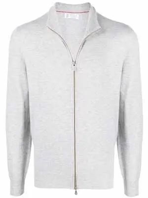 Brunello Cucinelli Zip-up Cashmere Jumper - Grey