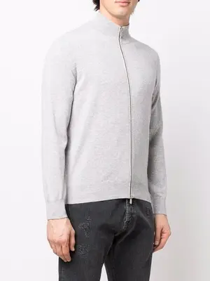 Brunello Cucinelli Zip-up Cashmere Jumper - Grey