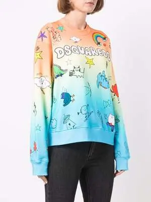 Dsquared2 Doodle-detail Logo Print Sweatshirt
