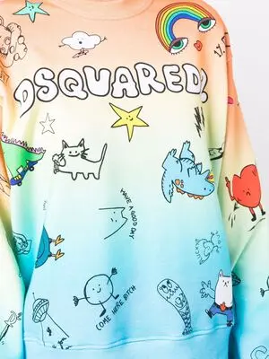 Dsquared2 Doodle-detail Logo Print Sweatshirt