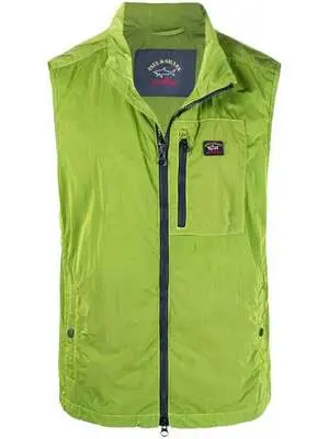 Paul & Shark Logo-patch Zip-up Gilet - Green