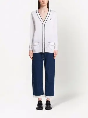 Prada V-neck Silk Cardigan
