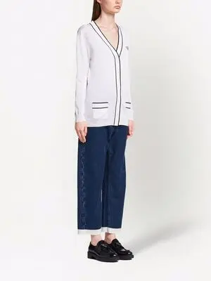 Prada V-neck Silk Cardigan