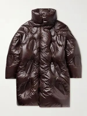 Moncler Dingyun Zhang Iaphia Oversized Quilted Glossed-shell Hooded Down Coat - Brown