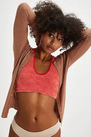 Free People What's The Scoop Floral Bralette - Poppy Red
