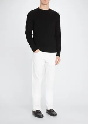 Giorgio Armani Five-pocket Solid Cotton-stretch Pants Solid White