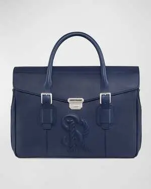 Stefano Ricci Embossed Leather Briefcase - Blue