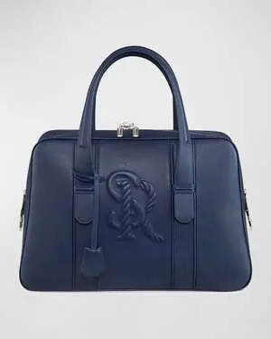 Stefano Ricci Stefano Ricci Embossed Leather Briefcase - Blue