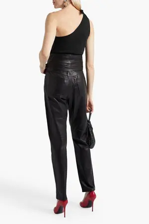 THE RANGE One-shoulder Knotted Cotton-jersey Top - Black