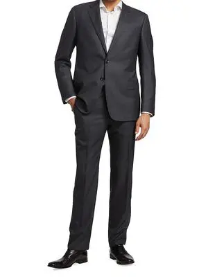 Giorgio Armani Wool & Silk Two-piece Suit - Solid Dark