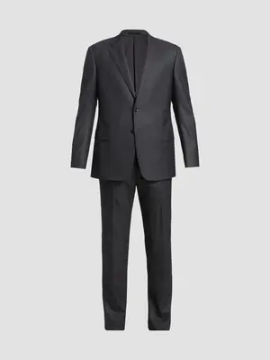 Giorgio Armani Wool & Silk Two-piece Suit - Solid Dark