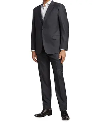 Giorgio Armani Wool & Silk Two-piece Suit - Solid Dark
