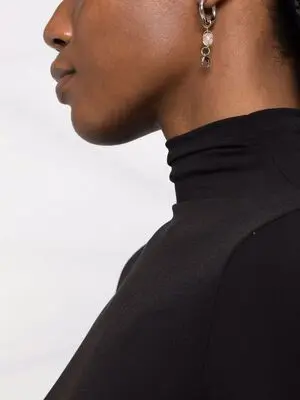 ATU BODY COUTURE Feather-cuff High-neck Top - Black
