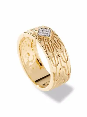 John Hardy 18kt Yellow Classic Chain Diamond Ring