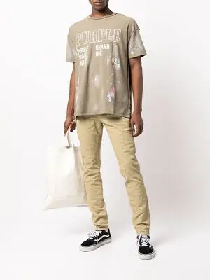 PURPLE BRAND P001 Leathered Skinny Jeans