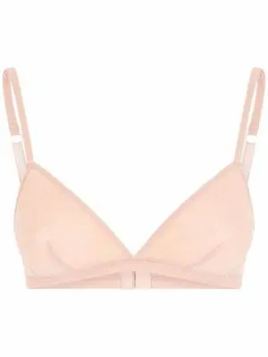 Dolce & Gabbana Jacquard Tulle Triangle Bra - Pink