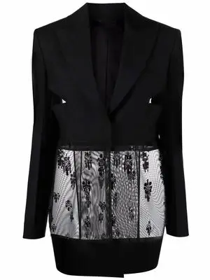 Givenchy Embellished-hem Tailored Blazer - Black