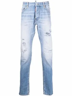 Dsquared2 Distressed Straight-leg Jeans