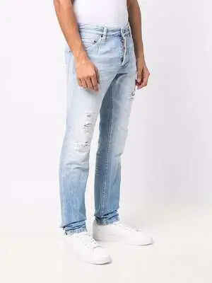 Dsquared2 Distressed Straight-leg Jeans