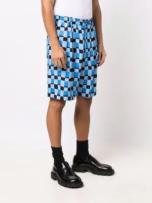 Marni Checked Knee-length Shorts