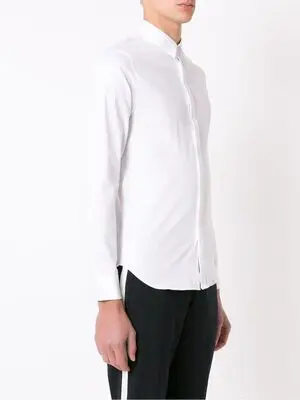 Armani Exchange Slim-cut Tailored Long-sleeve Shirt - White