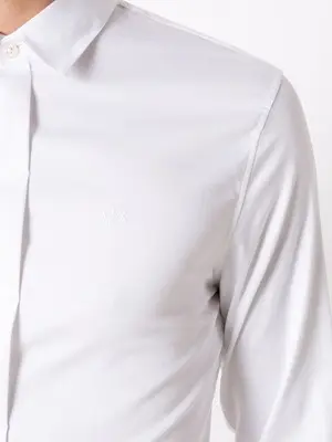 Armani Exchange Slim-cut Tailored Long-sleeve Shirt - White