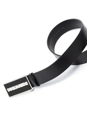 Dsquared2 Logo Plaque Leather Belt