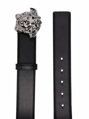 Versace La Medusa Leather Belt - Black