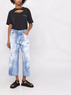 Dsquared2 Distressed Wide-leg Jeans