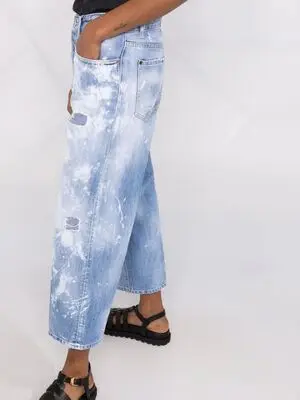 Dsquared2 Distressed Wide-leg Jeans