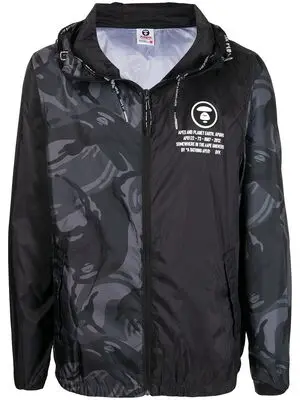 AAPE BY *A BATHING APE Camouflage-print Logo Windbreaker