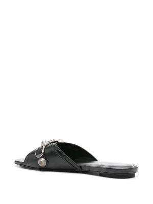Balenciaga Cagole Flat Sandals - Black