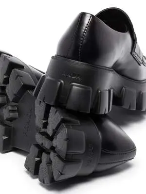 Prada Monolith Leather Loafers - Black