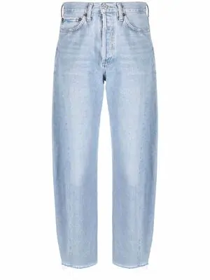 AGOLDE Luna Pierced Wide Leg Jeans - Blue