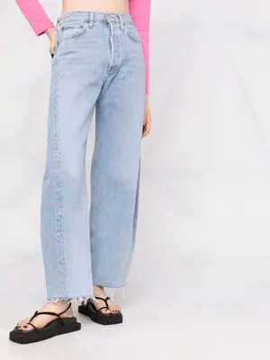 AGOLDE Luna Pierced Wide Leg Jeans - Blue