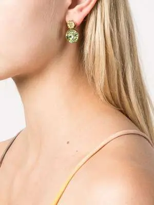 JENNIFER BEHR Myrla Crystal Earrings - Green